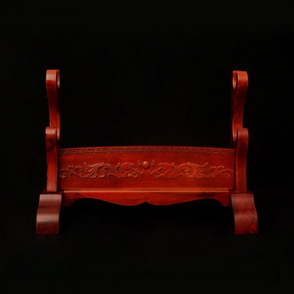 Red Wooden Sword Stands Display 2-Layer Japanese Katana Samurai Dragon ...