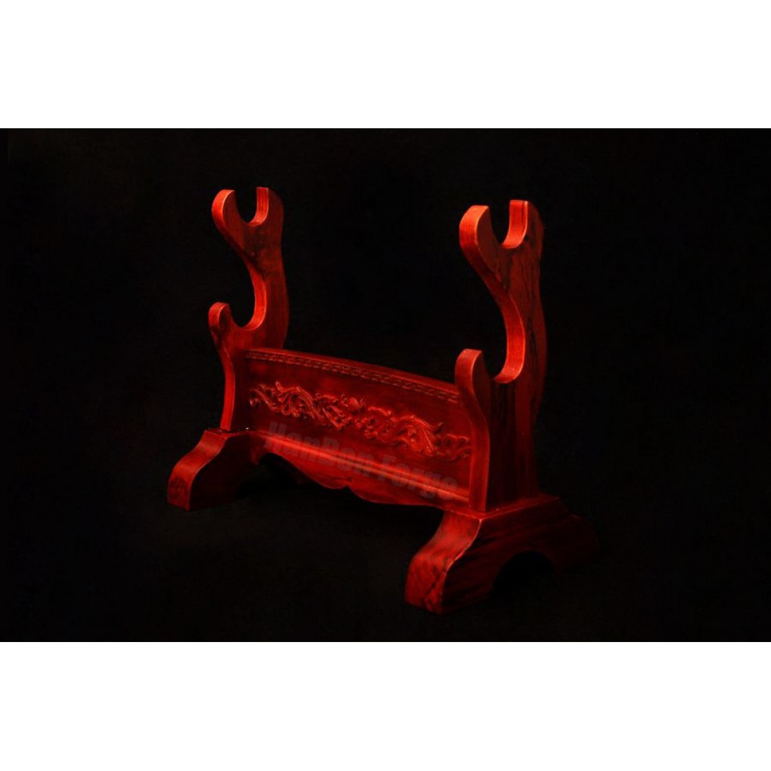 Red Wooden Sword Stands Display 2-Layer Japanese Katana Samurai Dragon ...