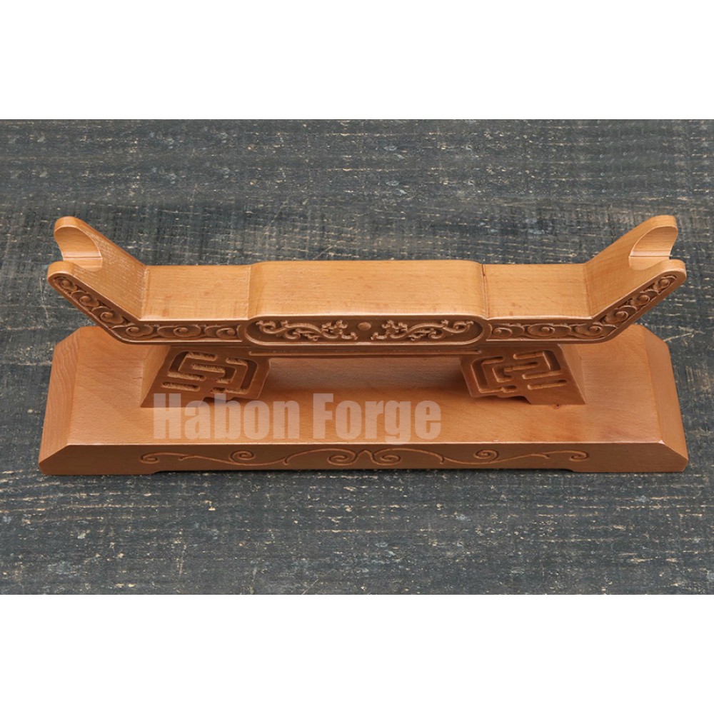 Single Layer Sword Stand Double Dragon Design Handmade Natural Wood ...