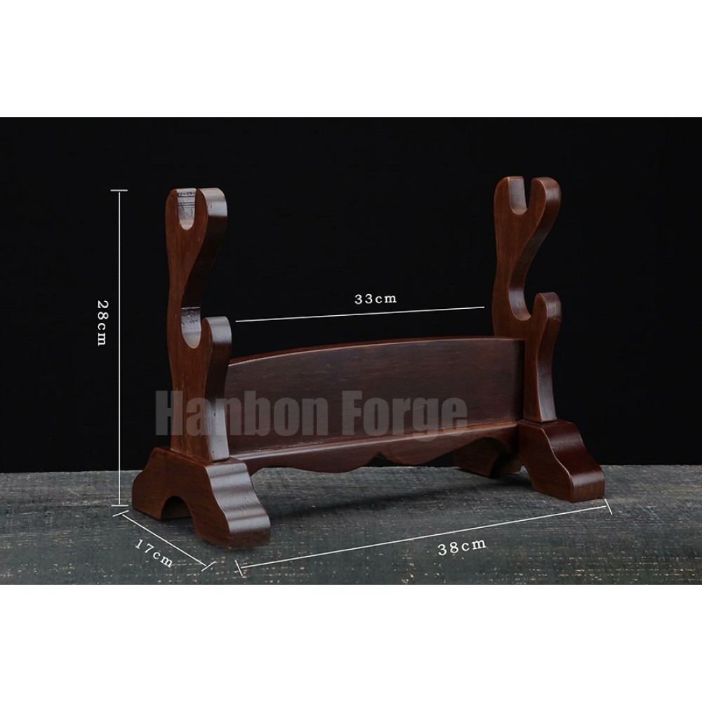 Double-layer Sword Stand Fully Handmade Real Wood Katana Samurai Sword ...