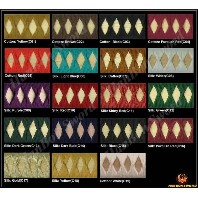 Colorful Synthetic Cotton Tsuka-Ito Handle Wrap for Japanese Samurai ...