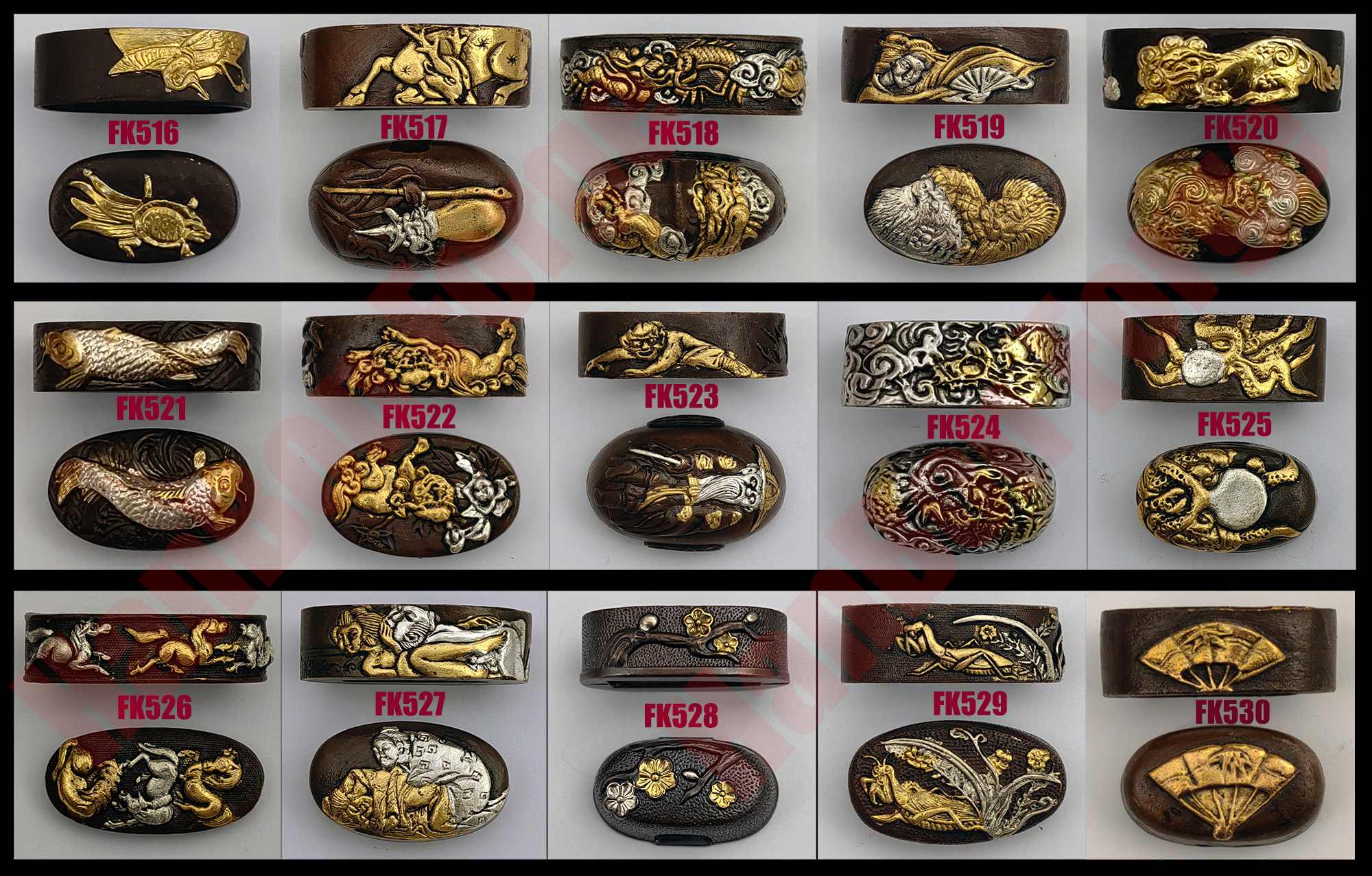 Japanese Sword Fittings: Custom Katana Tsuba, Fuchi, Menuki, Saya ...