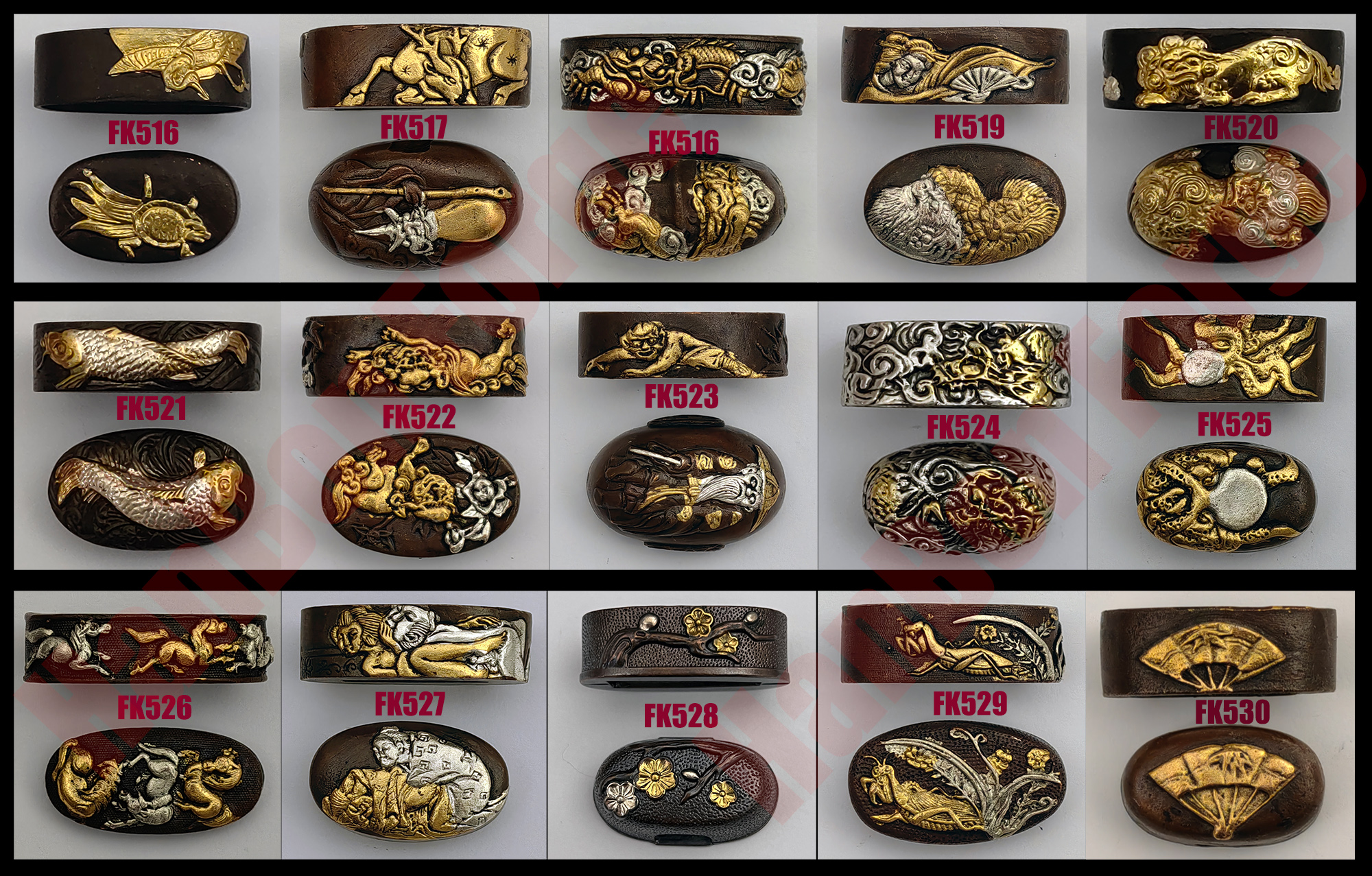 Japanese Sword Fittings | Tsuba, Kashira, Menuki, Fuchi - HanBon Forge